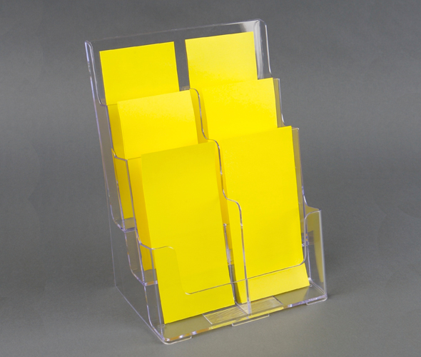 Six Pocket 1/3 A4 (DL) Three Tiered Leaflet Dispenser - Alplas
