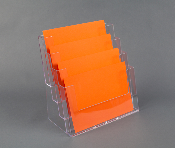 Four Pocket A4 Landscape Tiered Brochure Holder - Alplas