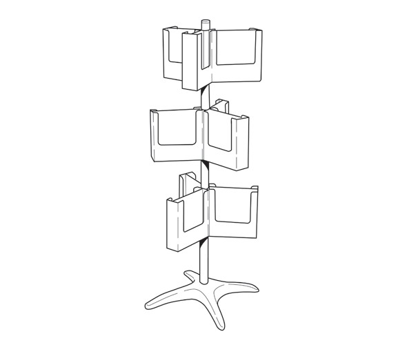 A4, A5 & 1/3rd A4 Floor Standing Dispenser Carousel - Alplas
