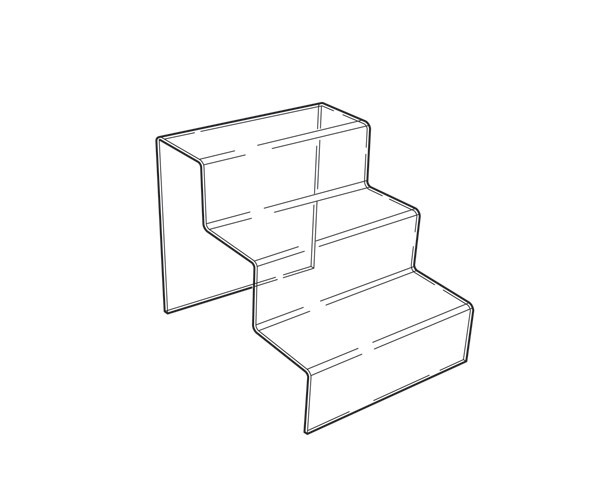 Acrylic 3 Step Display - Alplas