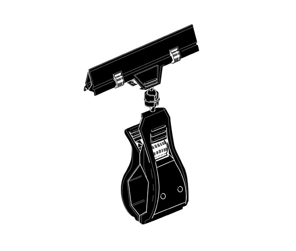 Black Plastic Ticket Holder Spring Clip - Alplas