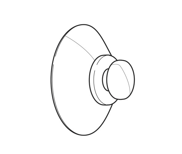 Clear Button Suction Cup - 20mm diameter - Alplas