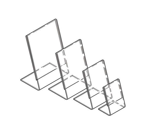 Mini Angled Sign Holder - Styrene - Alplas