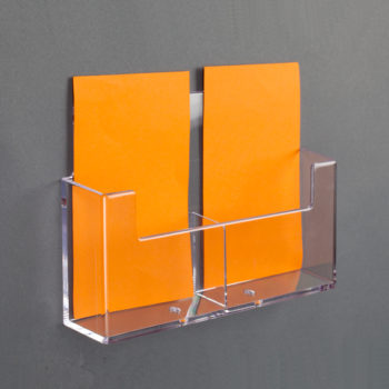 A6 Wall Mounted leaflet Holder | 2 Pocket Leaflet Rack