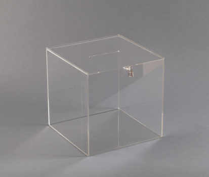 Large Plastic Cube Suggestion Box with Lock - Alplas