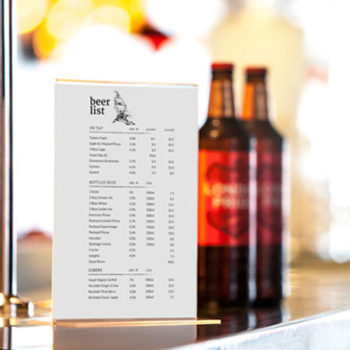 Straight Styrene Menu Holder - A4, A5 & 1/3rd A4 (DL size)